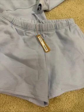 SKIMS | Shorts | Skims Light Blue Funnelneck Halfzip | Poshmark